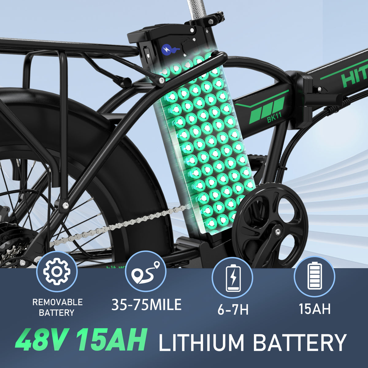 BK11M Folding Electric Bike 750W 48V 15Ah Ebike with removable battry ...