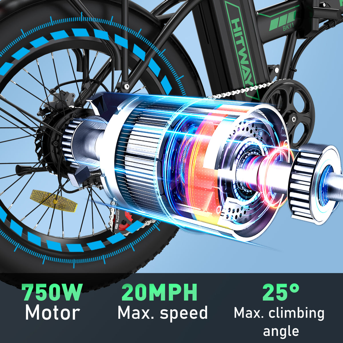 BK11M Folding Electric Bike 750W 48V 15Ah Ebike with removable battry ...